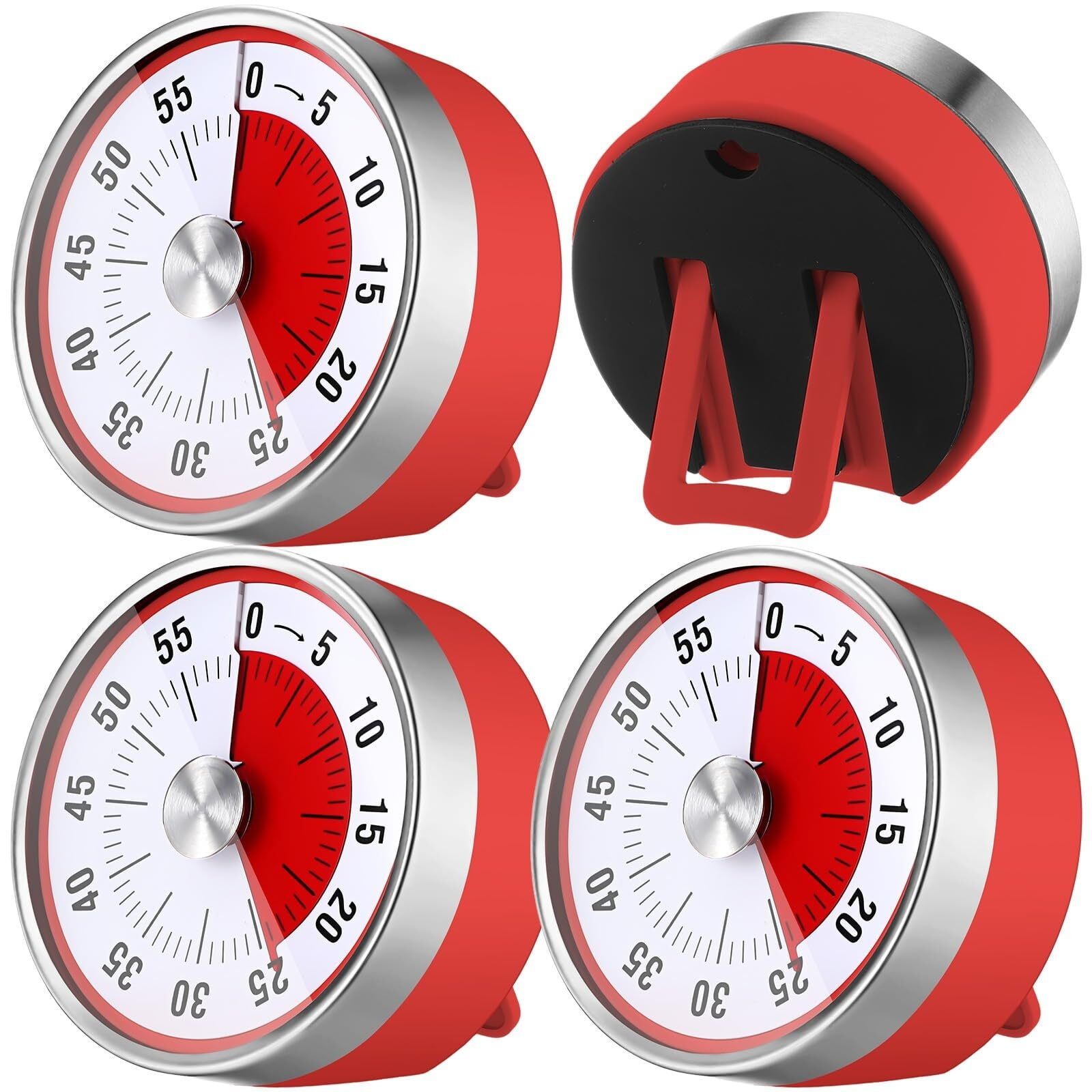 3 Pcs 60 Minute Magnetic Visual Timers 3 Inch Mechanical Desk Countdown ...