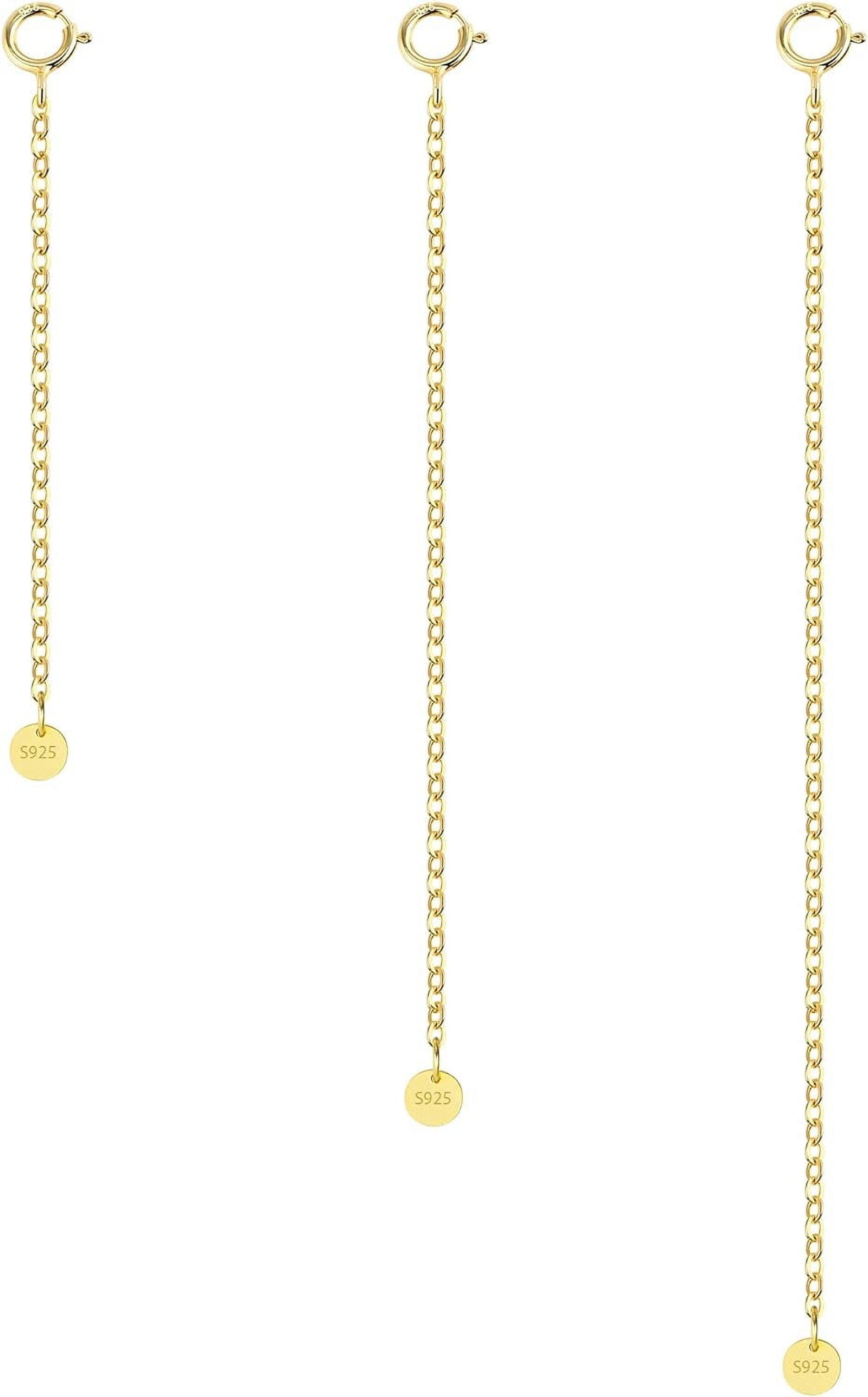 3 Pcs 925 Sterling Silver Necklace Extender for Women Durable Strong Necklace Bracelet Anklet ...