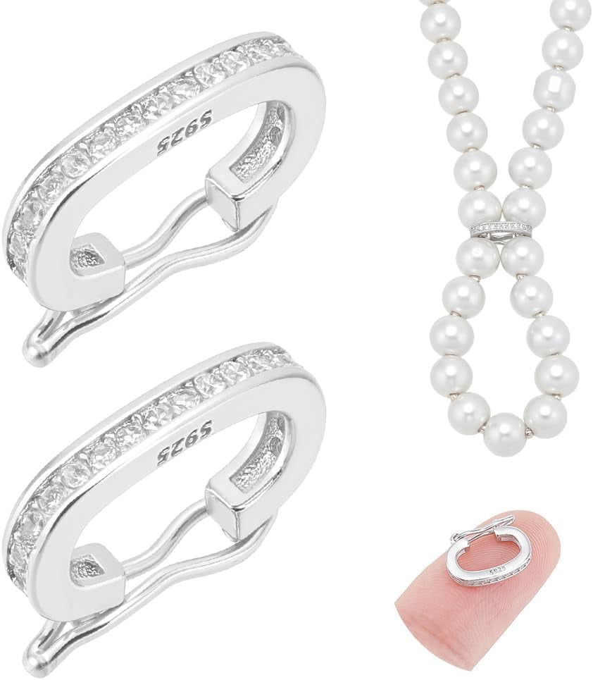 3 Pcs 925 Sterling Silver Necklace Shortener Clasps Silver Pendant ...