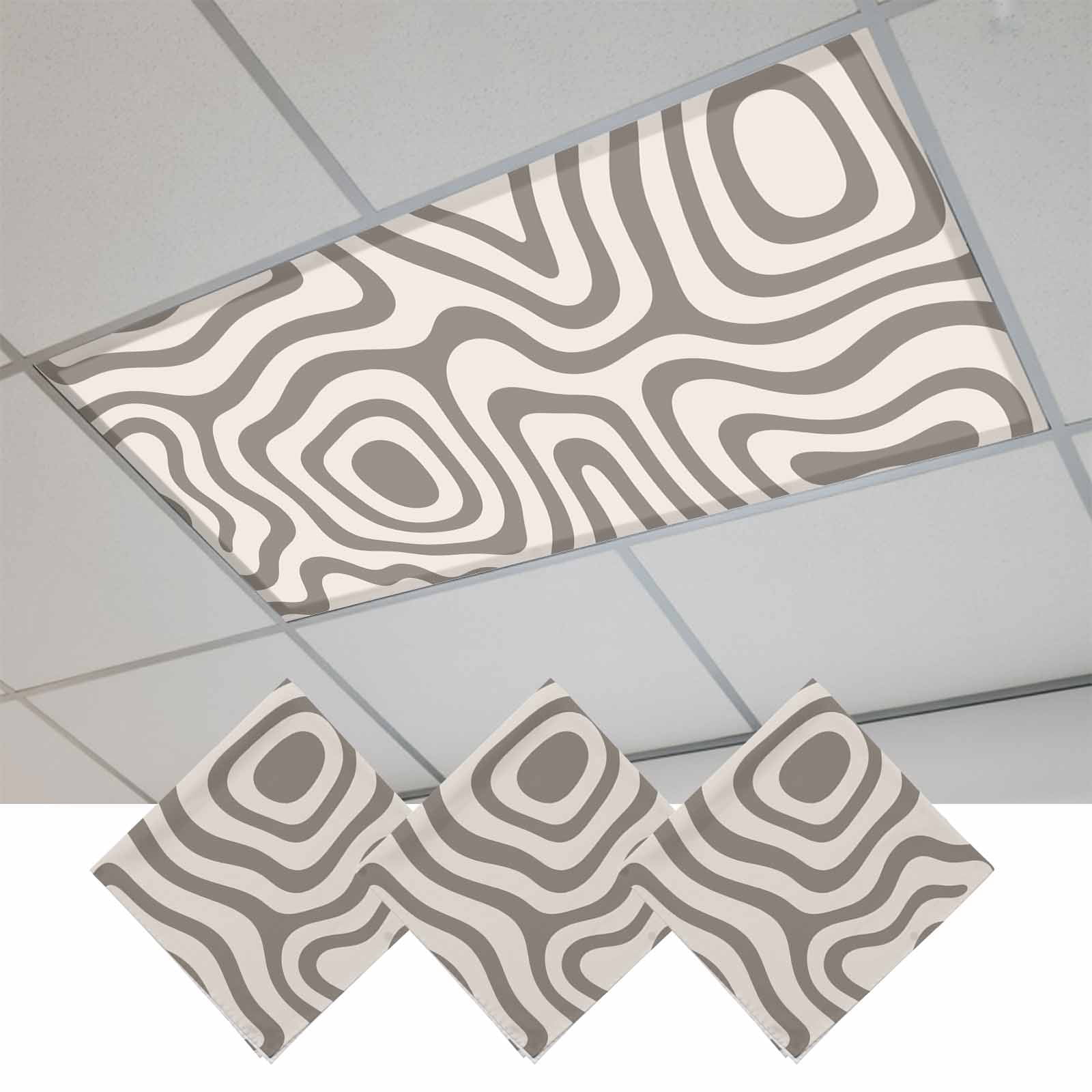 3 Pcs Abstract Ribbon Bands Fluorescent Light Covers Modern Minimalist ...
