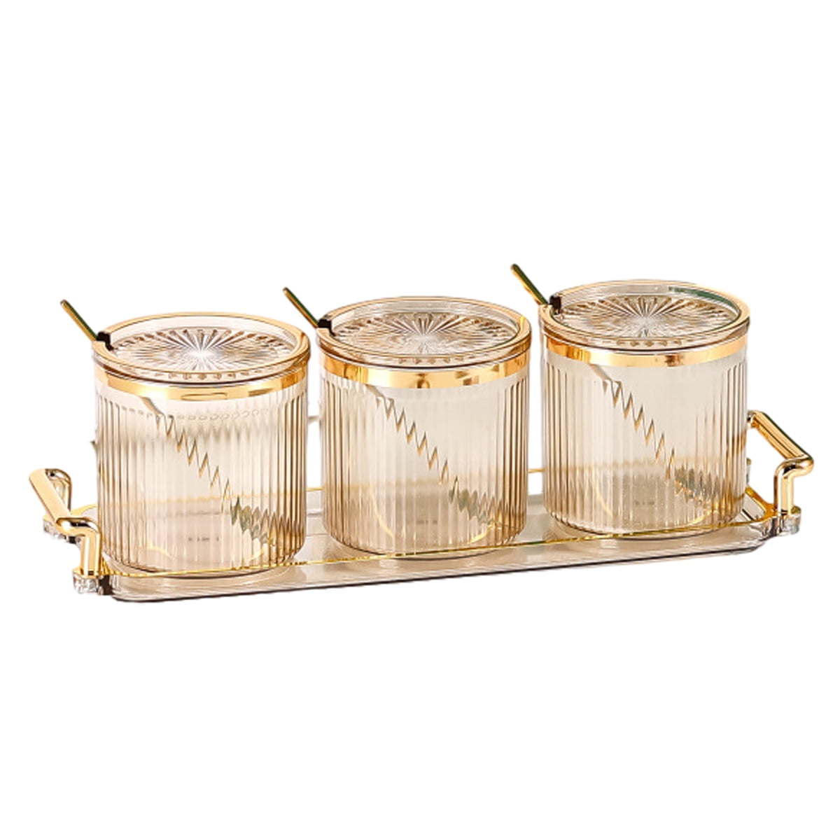 3 Pcs Acrylic Condiment Spice Jars,Condiment Spice Box With Lids and ...