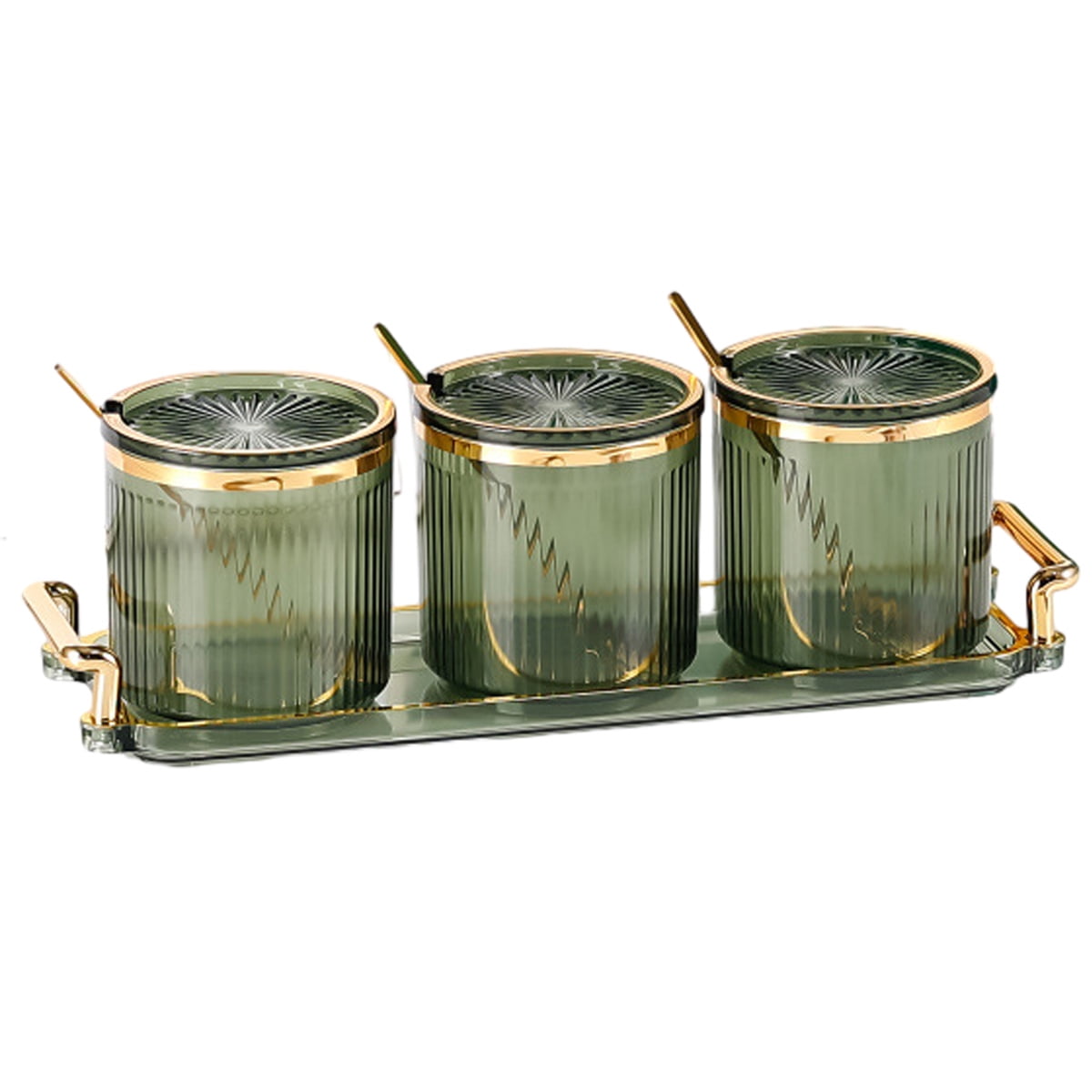 3 Pcs Acrylic Condiment Spice Jars,Condiment Spice Box With Lids and ...