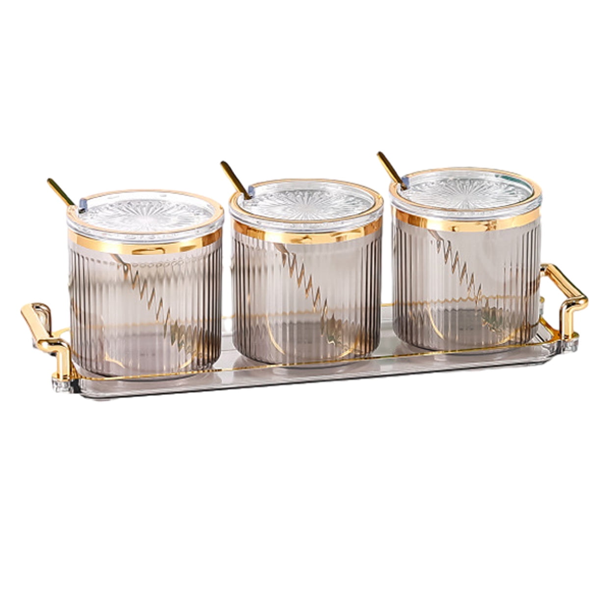 3 Pcs Acrylic Condiment Spice Jars,Condiment Spice Box With Lids and ...