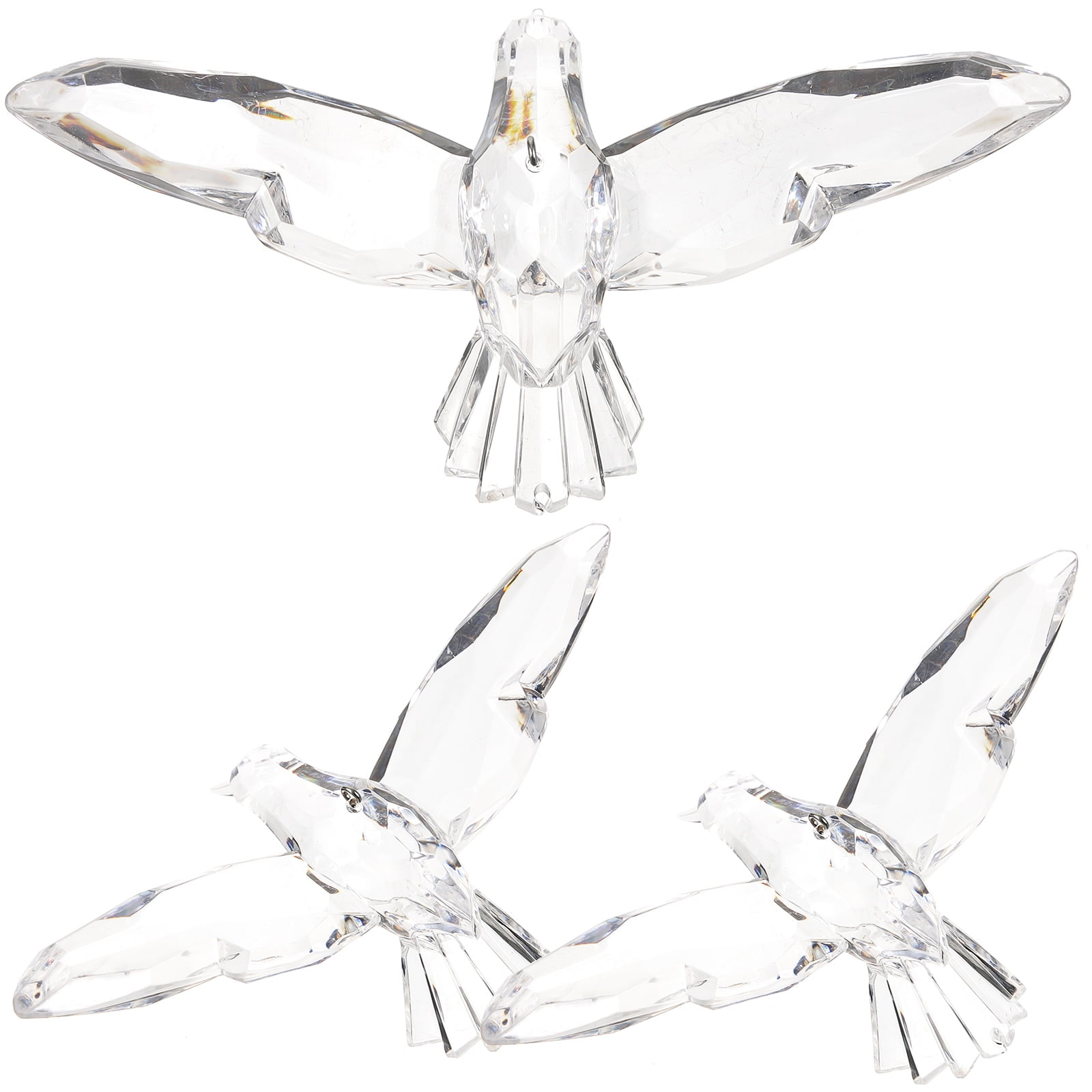 3 Pcs Acrylic Hanging Bird Clear Ornaments Ceiling Decorations Flying ...