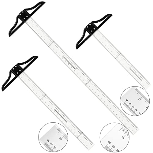3 Pcs Acrylic T Square Ruler Multi Sized T Square Traditional Acrylic ...