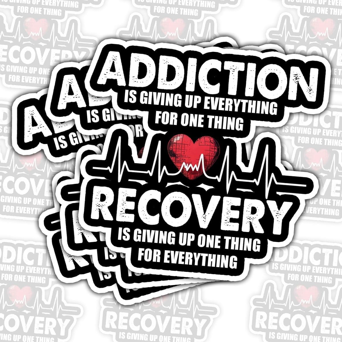 (3 Pcs) Addiction vs Sticker Motivational Quote Sobriety Mental Vinyl ...