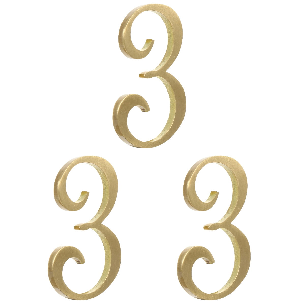 3 Pcs Address Number House Numbers Office Golden - Walmart.com