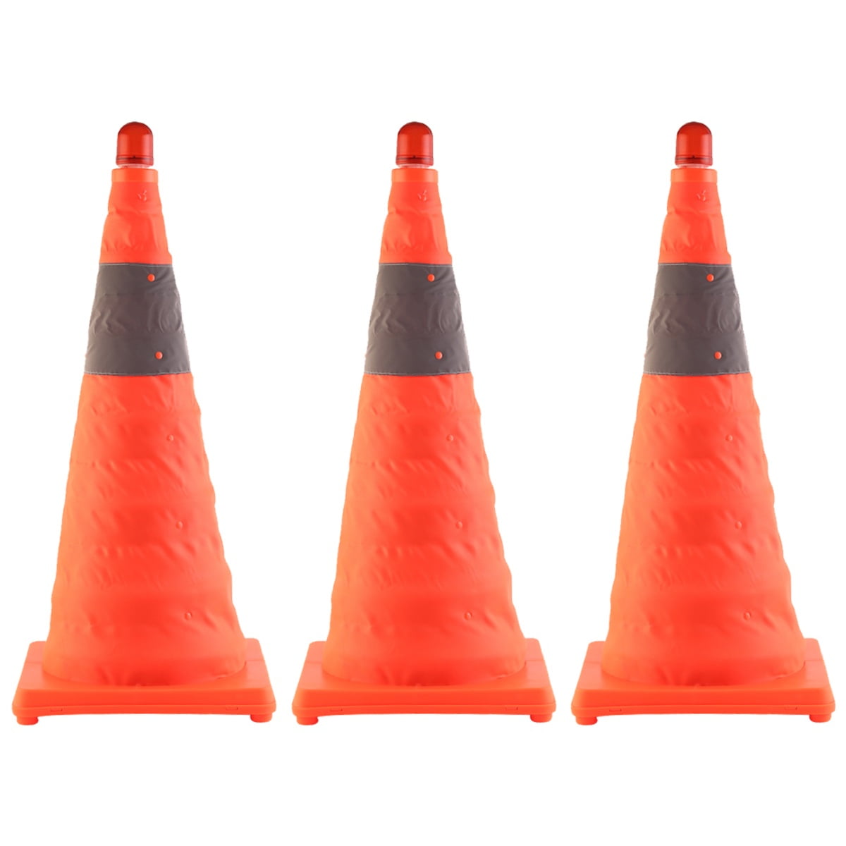 3 Pcs Adjustable Traffic Cone Bar Reflective Foldable Road Child ...