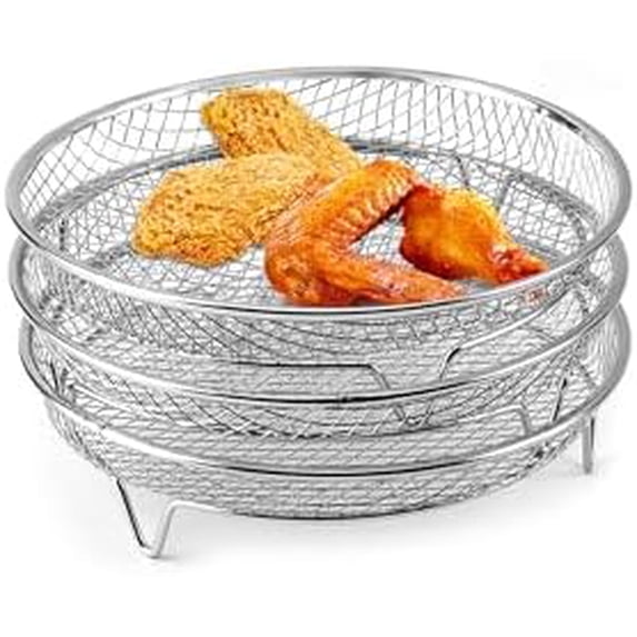 3 Pcs Air Fryer Rack Stackable Air Fryer Accessories 7.8inch Stainless ...