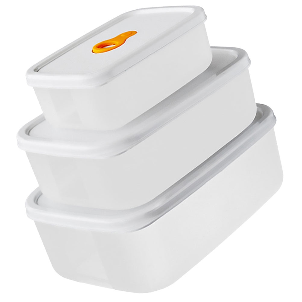 3 Pcs Airtight Crisper Set Fruit Storage Containers for Fridge Multi ...