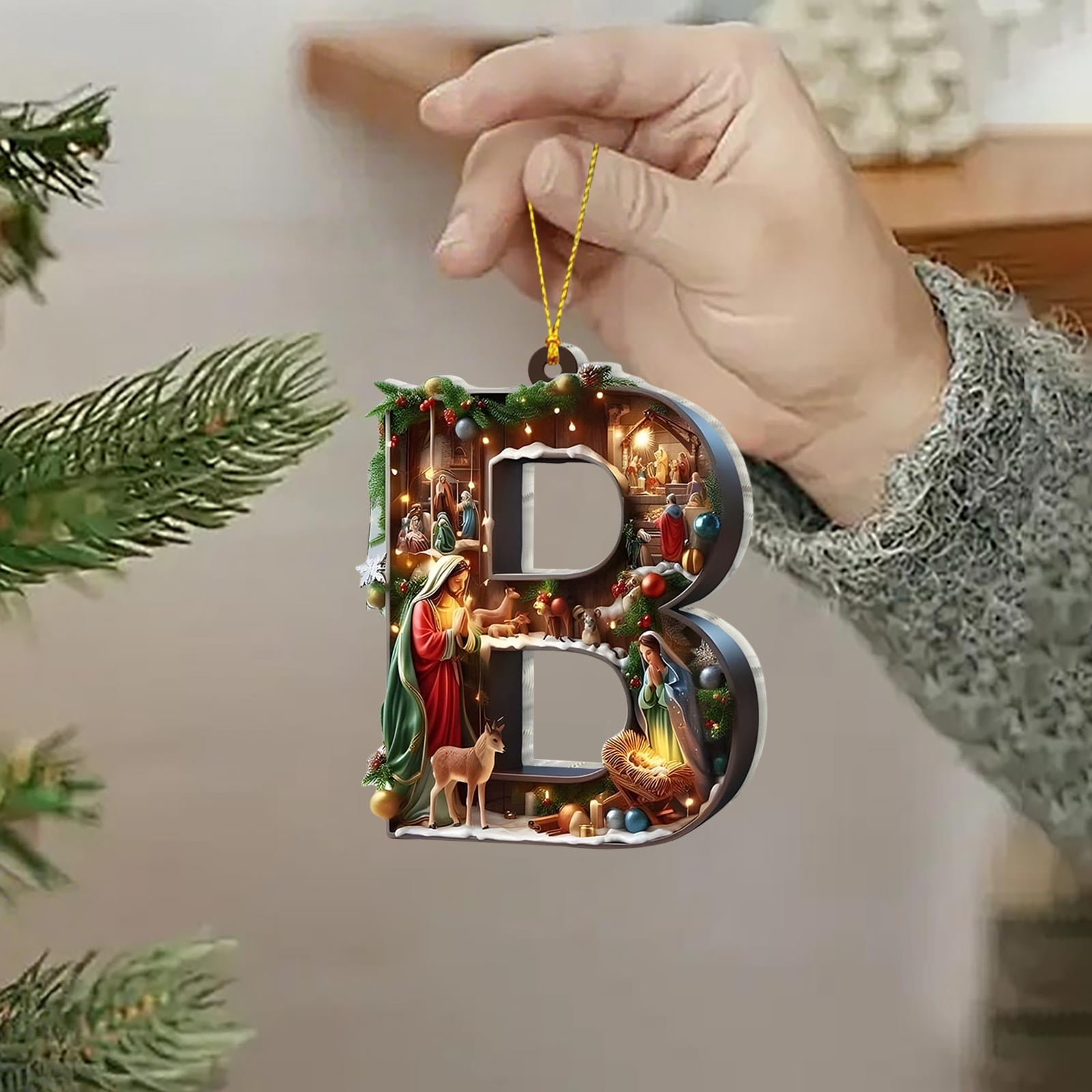 3 Pcs Alphabet Ornament under $5! Xqxayjr 26 Letters Christmas Tree ...