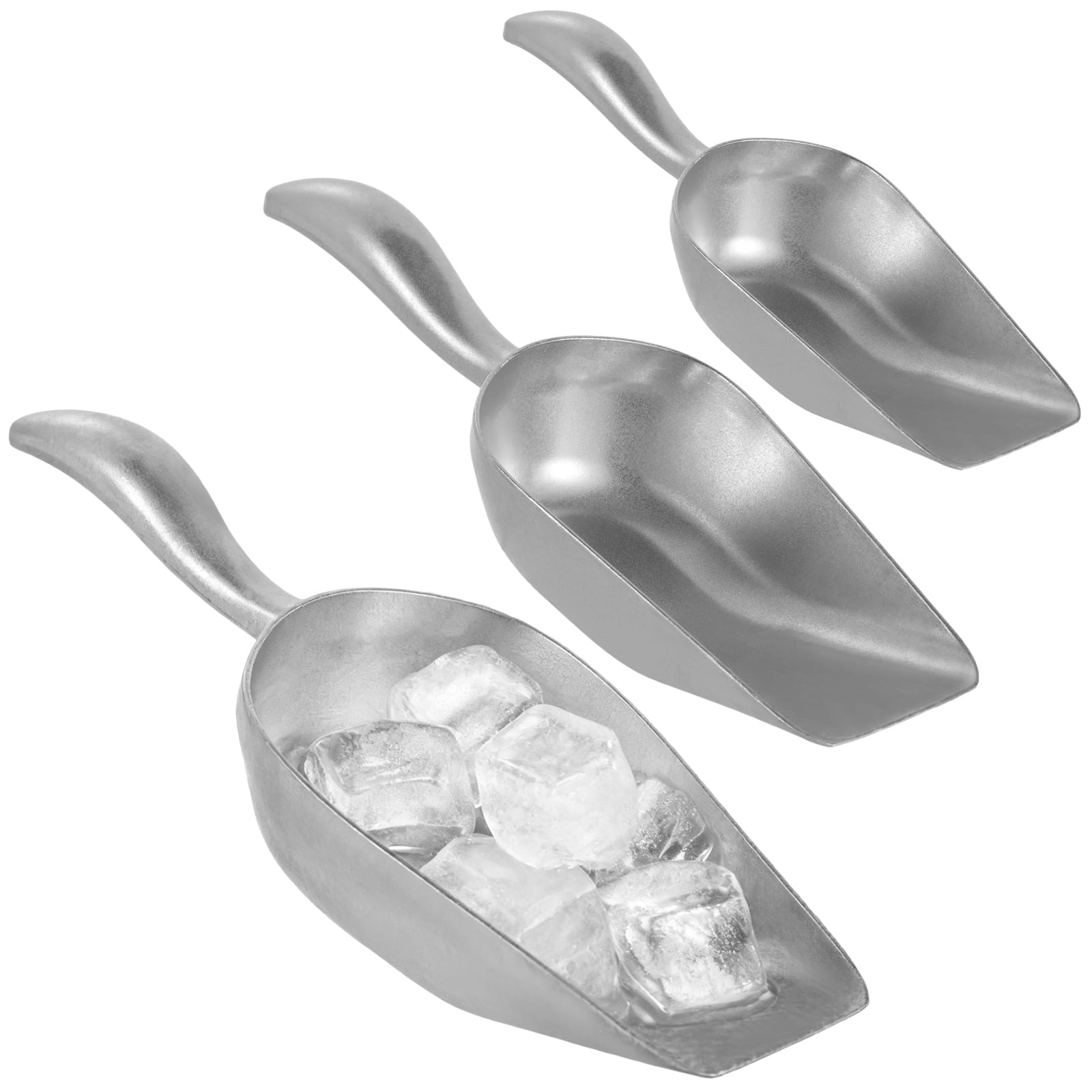 3 Pcs Aluminum Alloy Ice Scoop Set – Small, Medium & Large Rust ...