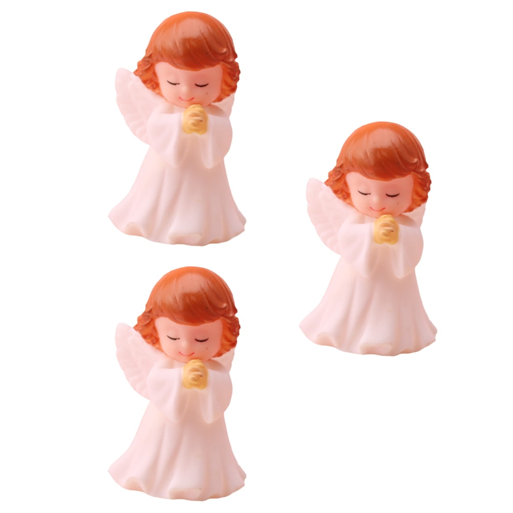 3 Pcs Angel Figurine Decor Small Baby Figurines Toy Child White ...