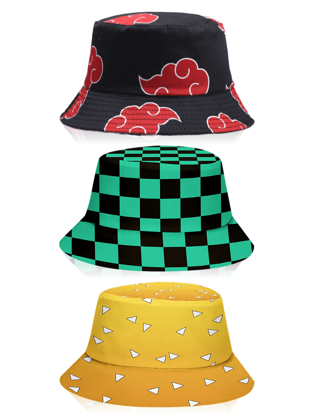 3 Pcs Anime Bucket Hat for Women and Men - Cosplay Bucket Hat Anime ...