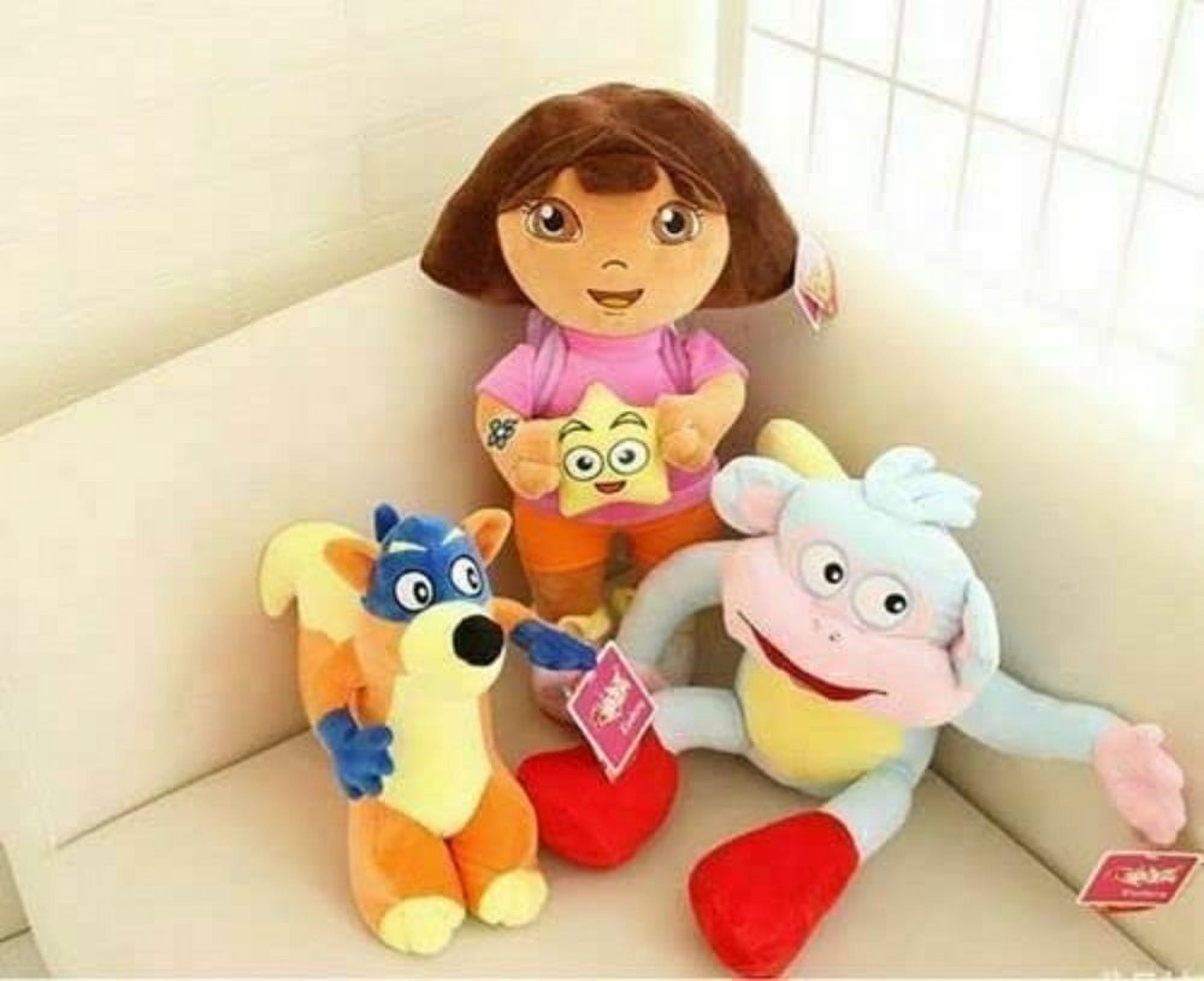 3 Pcs Anime Dora Plush Stuffed Boots Monkey Swiper Fox Dora Doll Figure ...