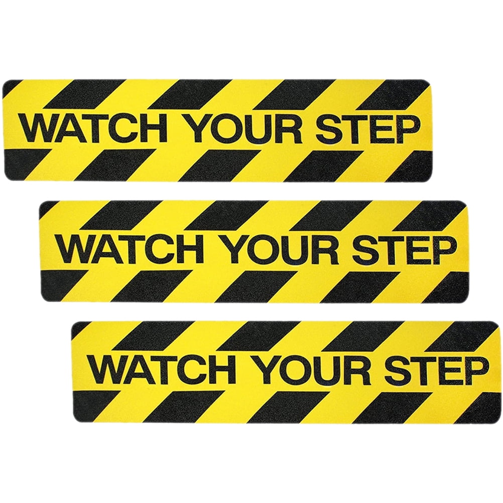 3 Pcs Anti-slip Tape with Pattern Watch Your Step Walkway Stairs Steps ...