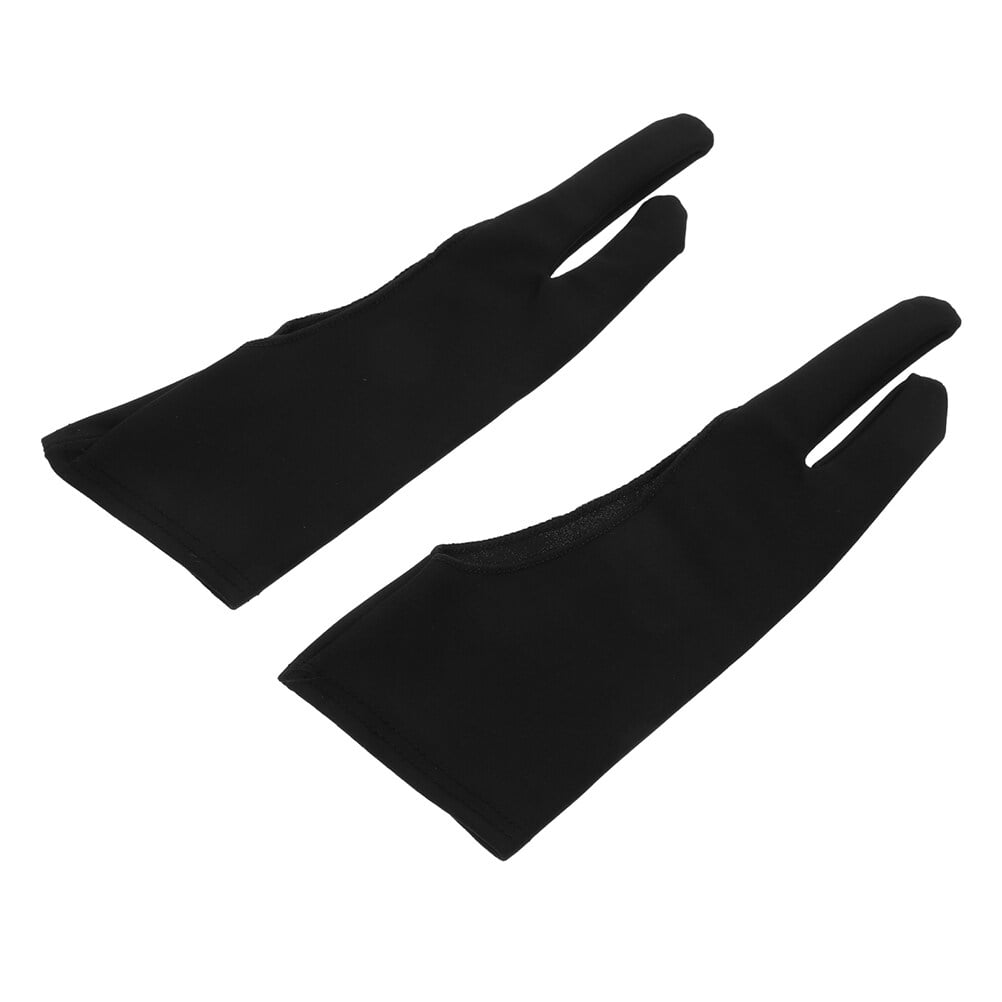 3 Pcs Art Gloves Black Painting Two Fingers Mittens Palm Rejection ...