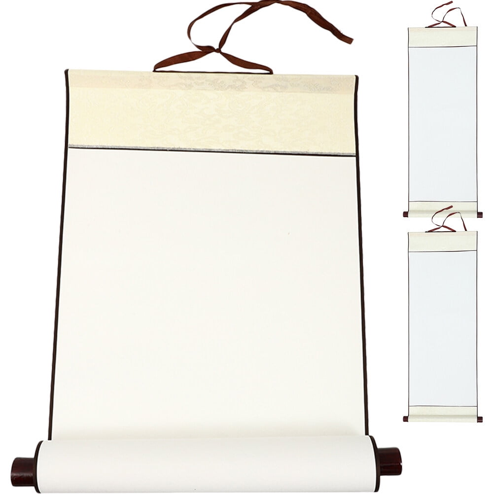 3 Pcs Art Wall Scroll Mini Scrolls Blank Hanging Painting White ...