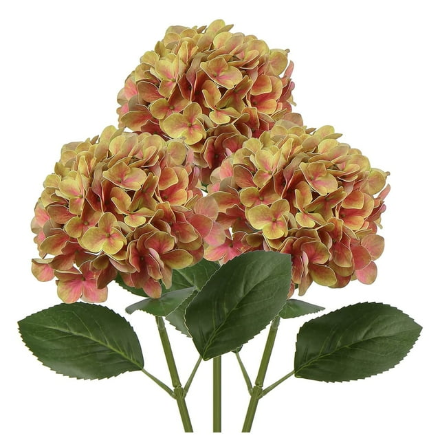 3 Pcs Artificial Hydrangeas Silk Flowers 24.8 inch Long Stem Fake ...