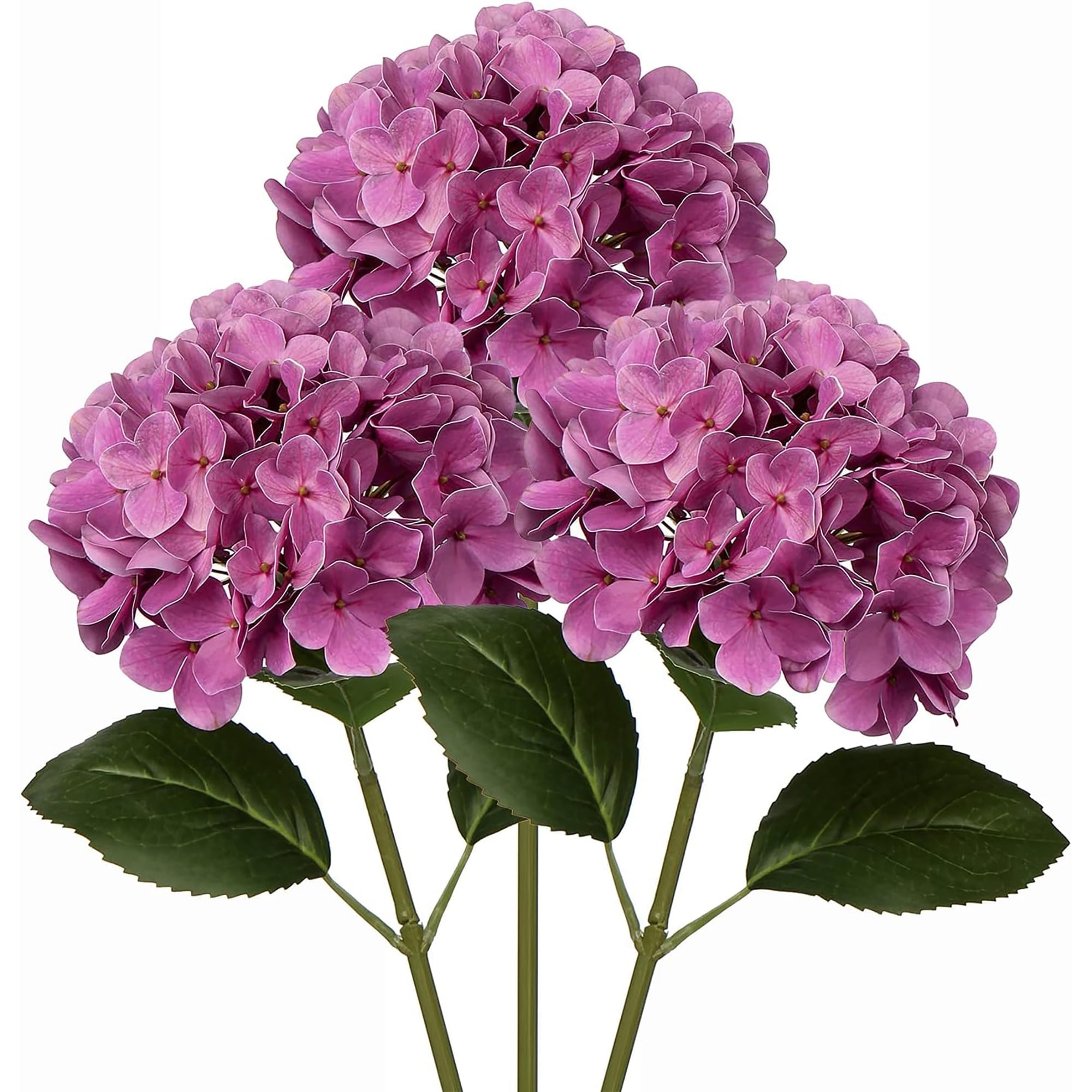 3 Pcs Artificial Hydrangeas Silk Flowers 24.8 inch Long Stem Fake ...