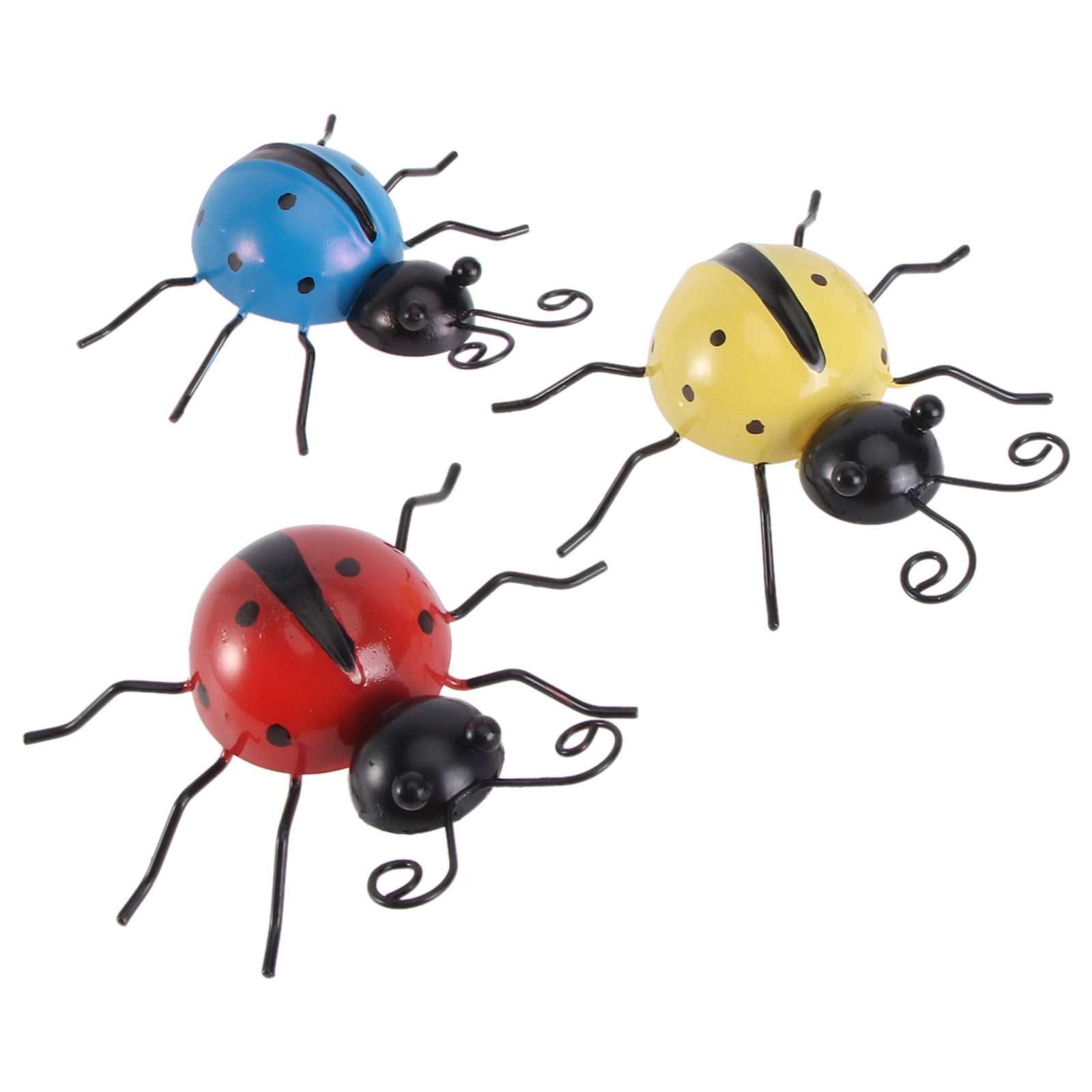 3 Pcs Artificial Ladybug Statue Garden Decor Outdoor Ornaments ...