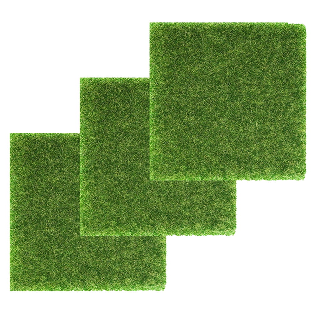Artificial Turf for Party Use Green Plastic 3 Pieces Simulated Grass ...