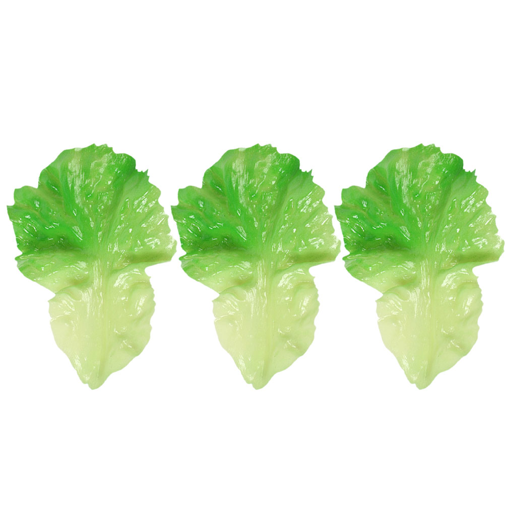 3 Pcs Artificial Lettuce Simulation Vegetable Model Decor Models Leaf ...