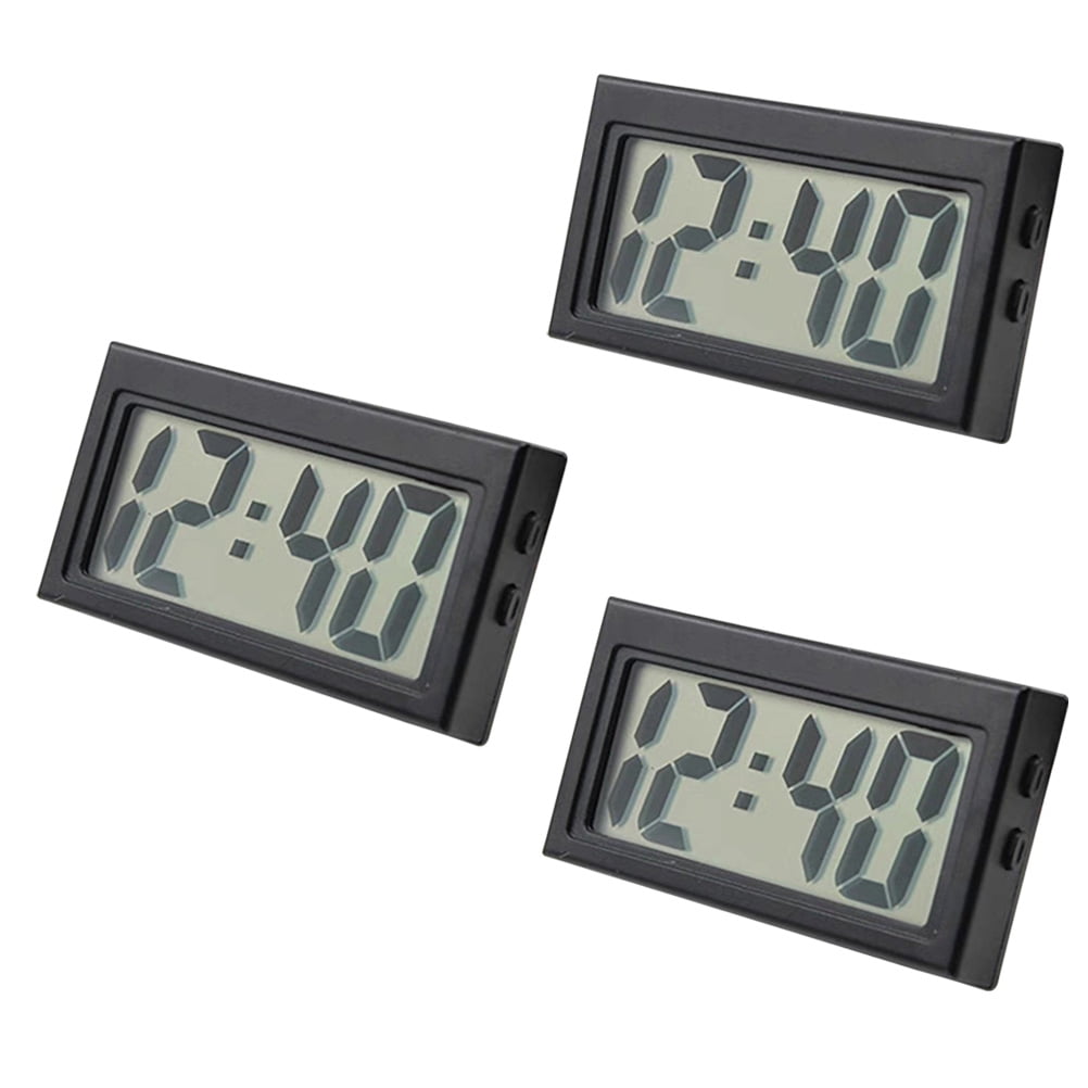 3 Pcs Auto Clocks Mini Car Dashboard Clocks Desktop Mute Clocks Digital ...