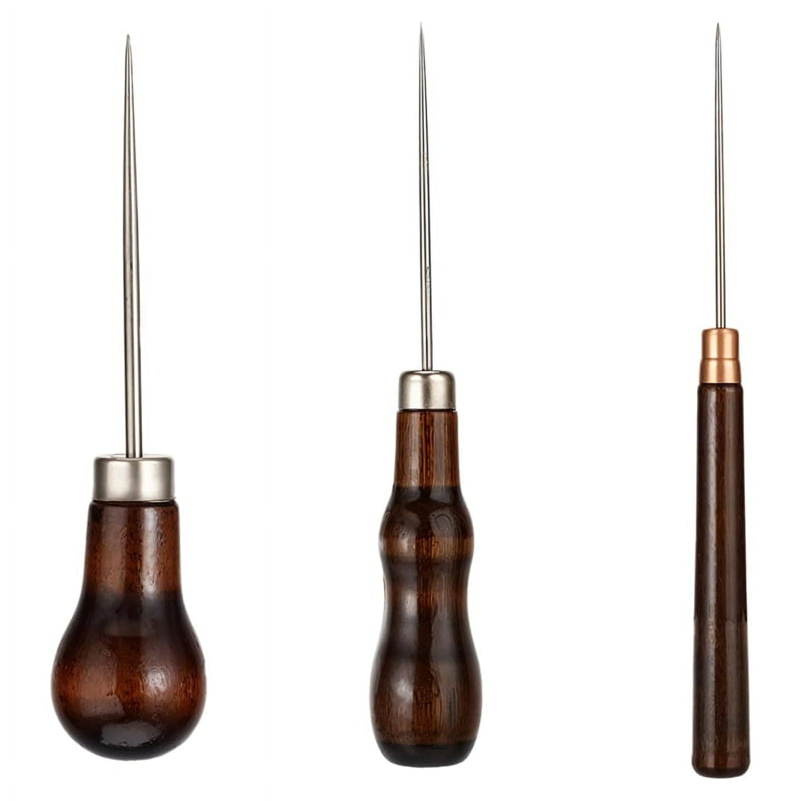 3 Pcs Awl Tool Set Leather Scratch Awl Tool Stitching Sewing Awl with ...