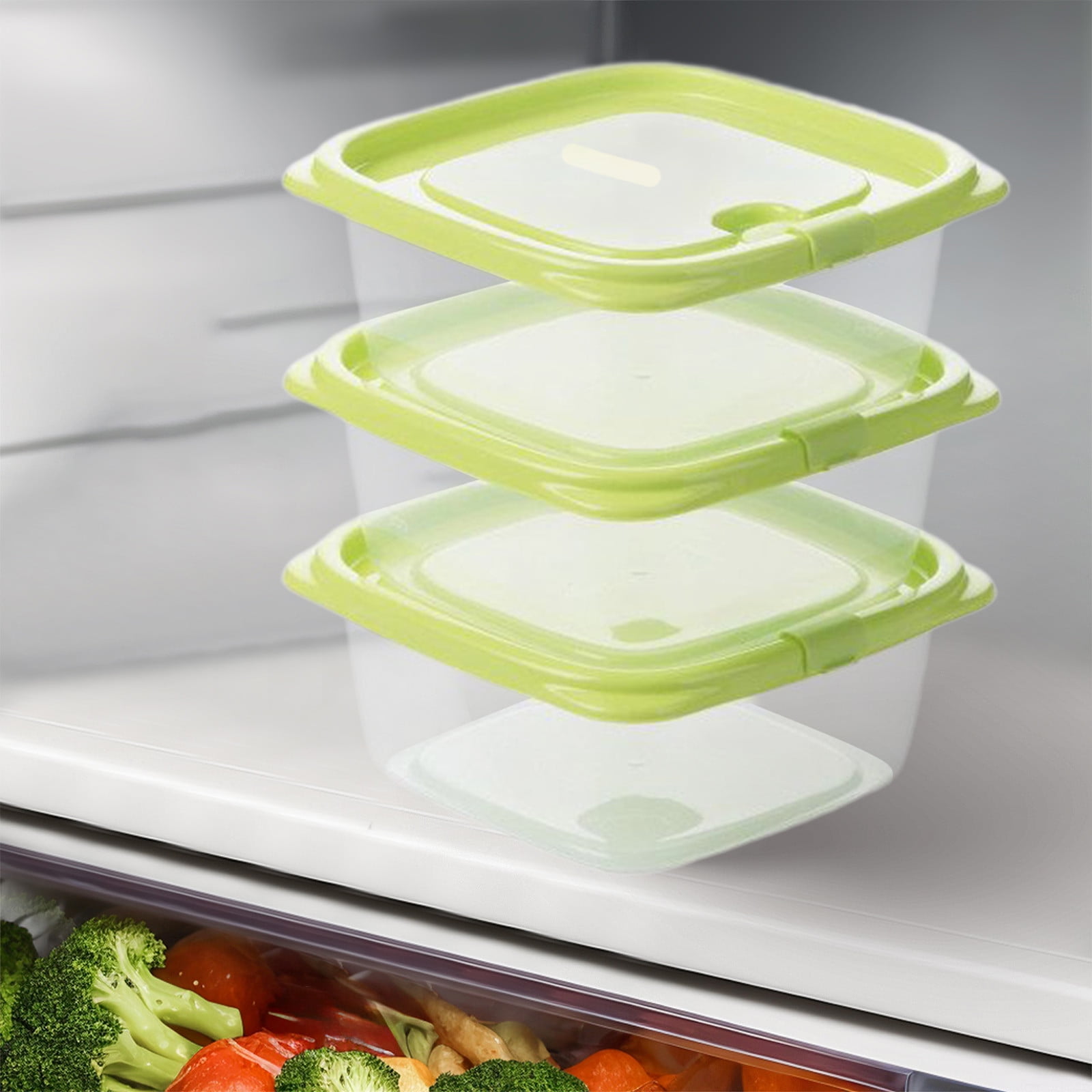 3-Pcs BPA-Free Plastic Food Storage Set 1-Compartment Food Storage ...