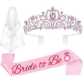3 Pcs Bachelorette Party Decorations Bridal Shower Crown, Bride to Be ...
