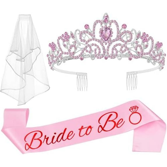3 Pcs Bachelorette Party Decorations Bridal Shower Crown, Bride to Be ...