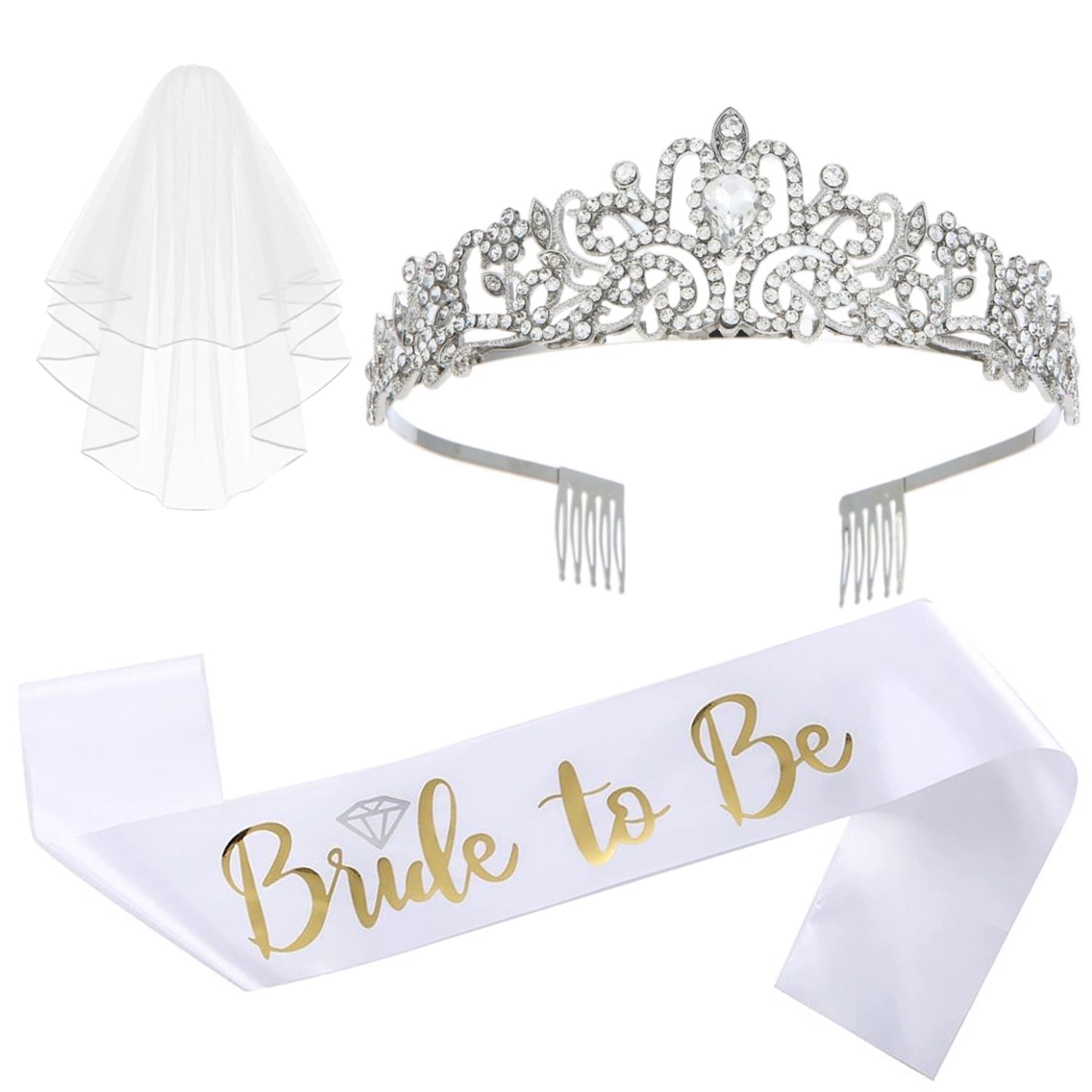 Suorfoxs Bachelorette Party Decorations, Bride to Be Sash, Tiara, Crown ...