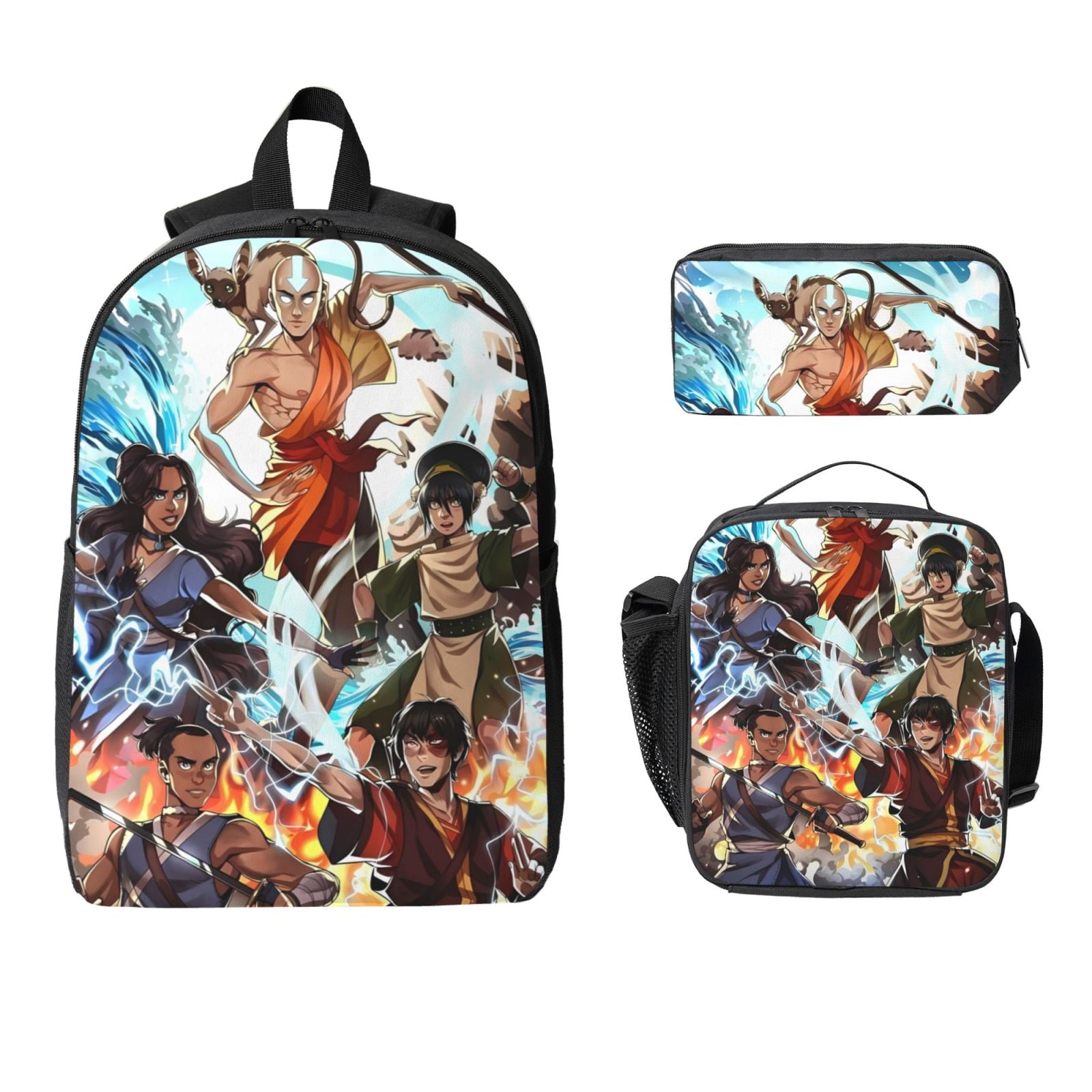 3 Pcs Backpacks Set AVATAR Cartoon Casual Travel Bag Portable ...