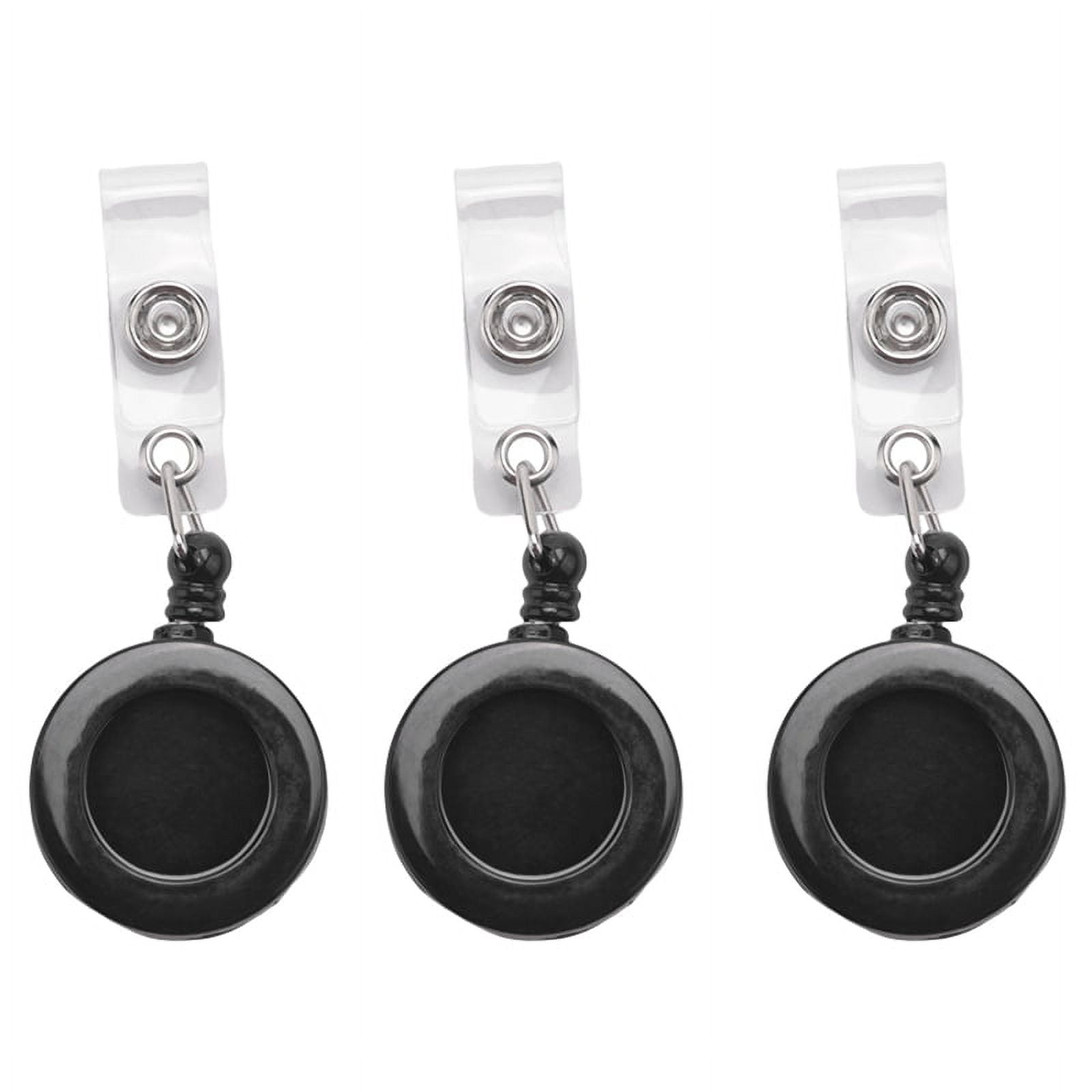3 Pcs Badge Holder Retractable Reel YOYO Clip Snap Button ID Card Key ...