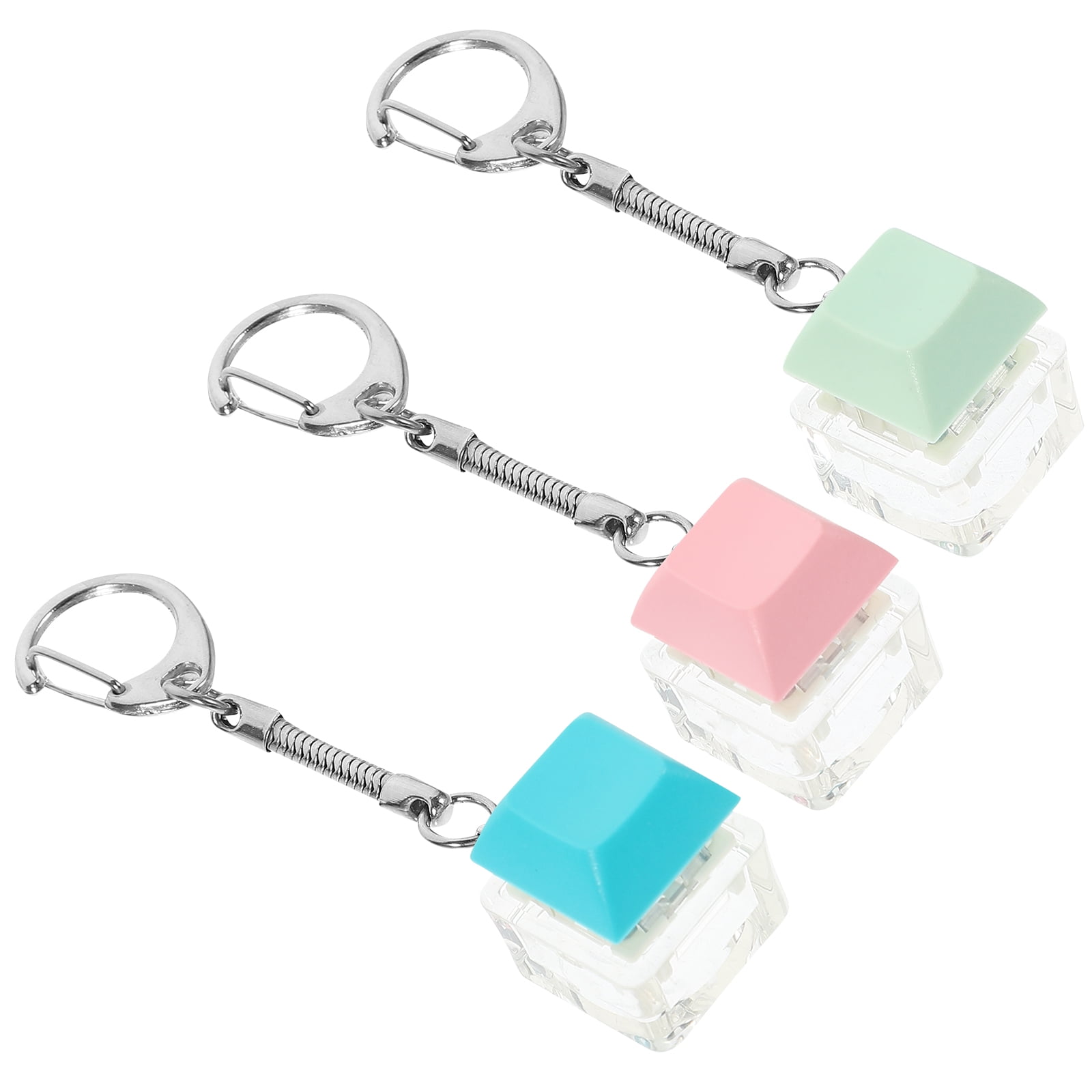 3 Pcs Badge Keyboard Keychain Elegant Keychain 9x2cm