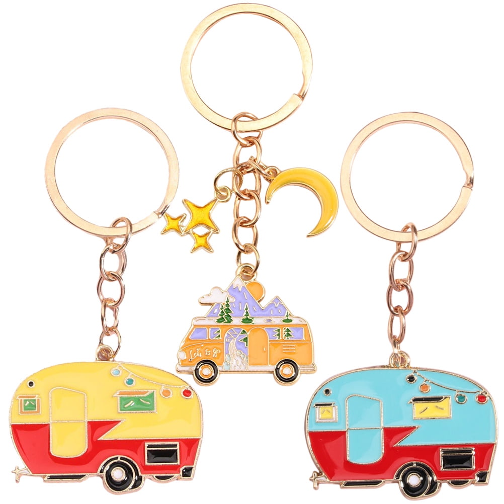3 Pcs Bag Pendant Key Ring Retro Camper Keychain Tow Truck Accessories ...