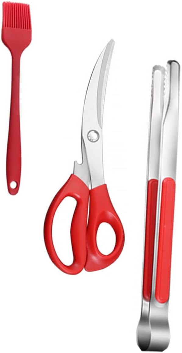 3 Pcs Barbecue Scissors Clips Food Clip Steaks Camping Accessories ...