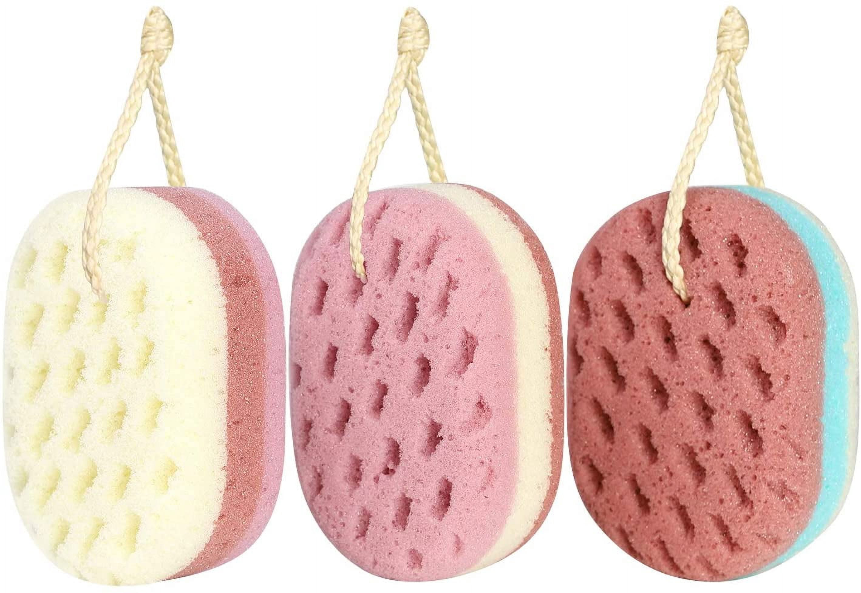 3 Pcs Bath Sponge for Women, Men, Adults, Kids. Sponge Loofah Body ...