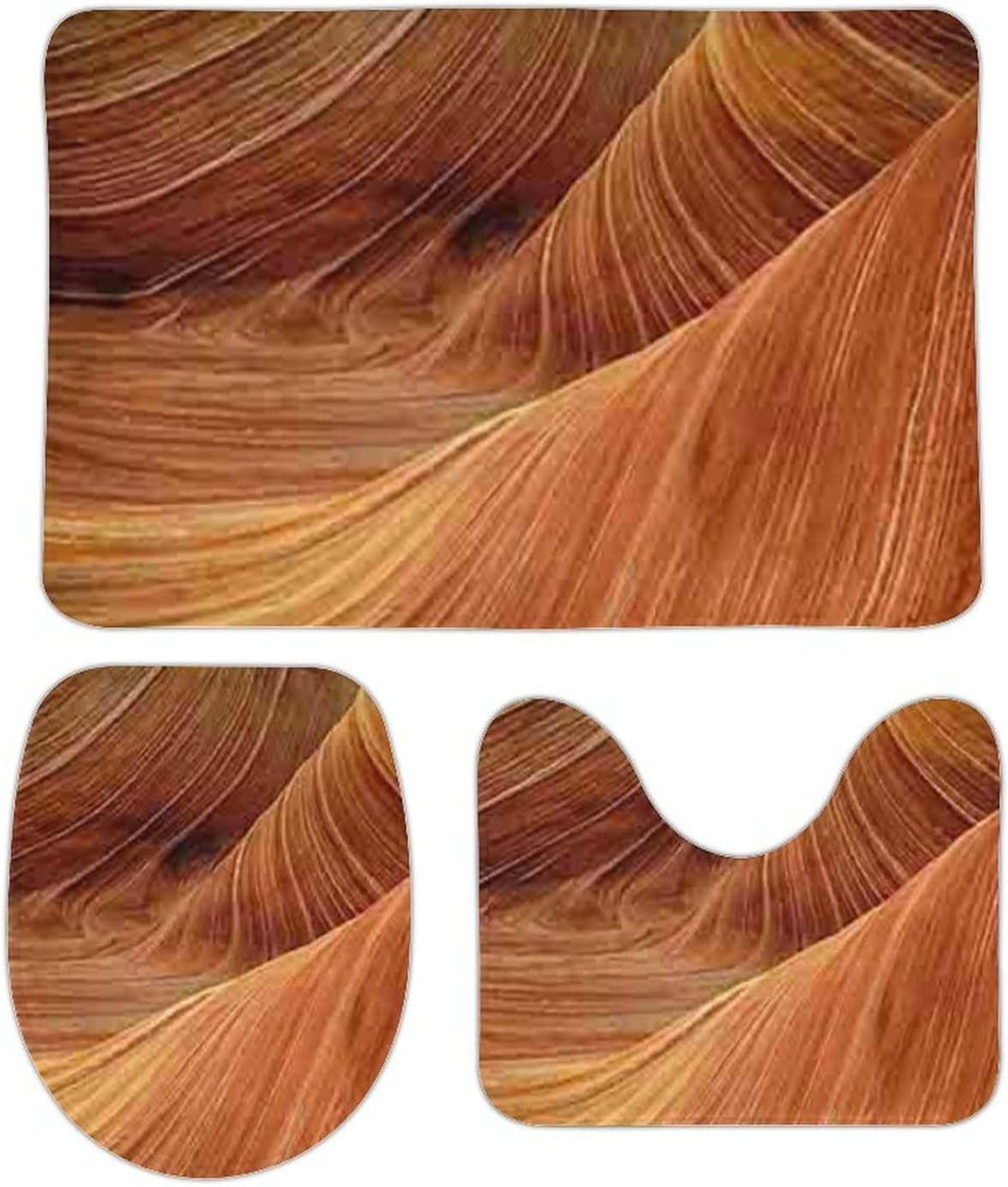 3 Pcs Bathroom Set Sandstone Bathroom Rugs Bath Mats Bathroom U Shaped ...