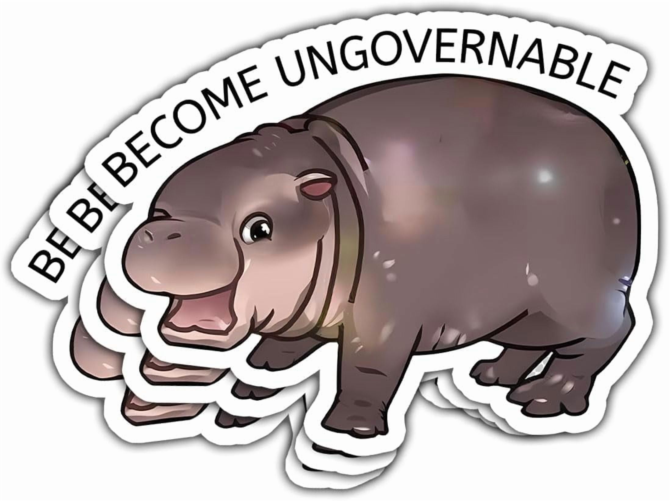 3 Pcs Become Ungovernable Moo Deng Sticker – Funny Goose Gen Z ...