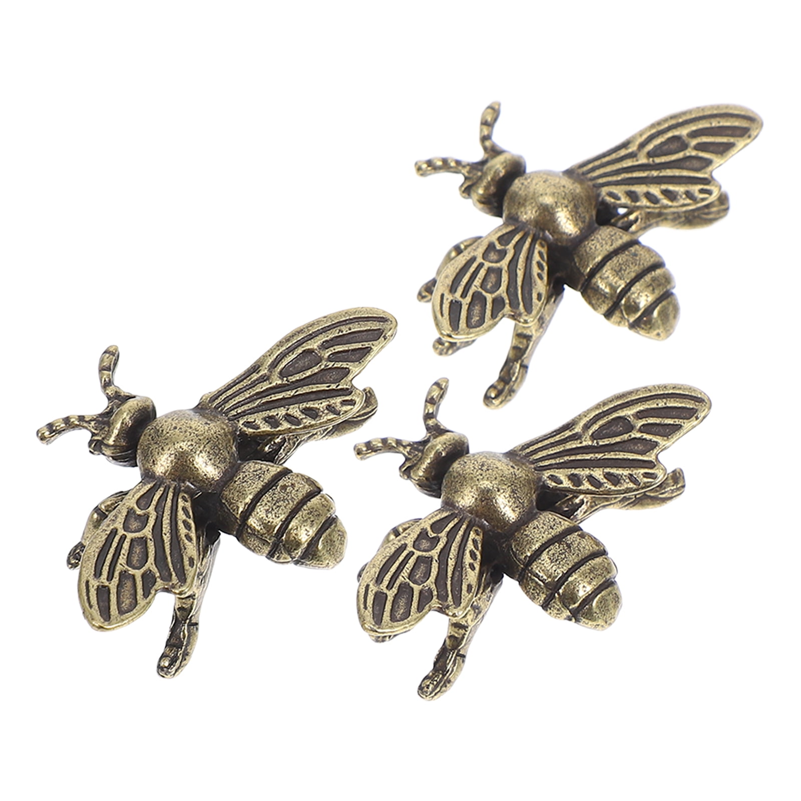 3 Pcs Bee Large Bronze Figurine Honey Car Toy Letter Bees Office ...