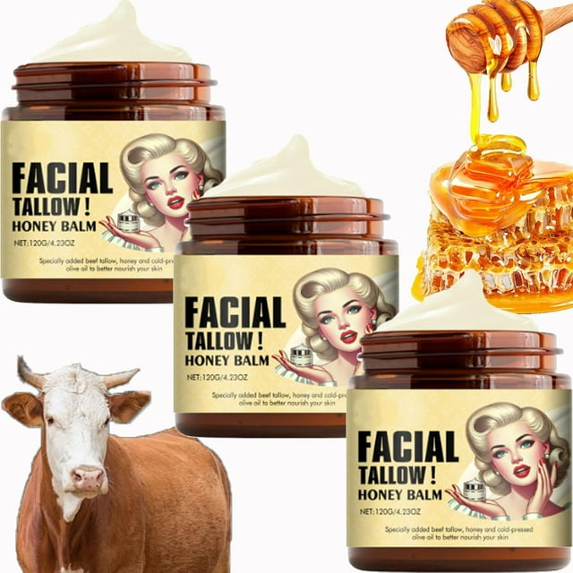 3 Pcs Beef Tallow for Skin, Beef Tallow, Organic Grass Fed Beef Tallow ...