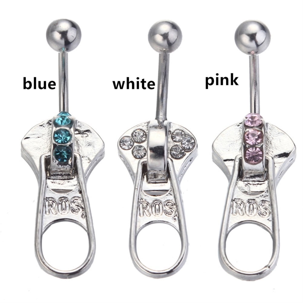 3 Pcs Belly Navel Zipper Belly Button Navel Belly - Walmart.com