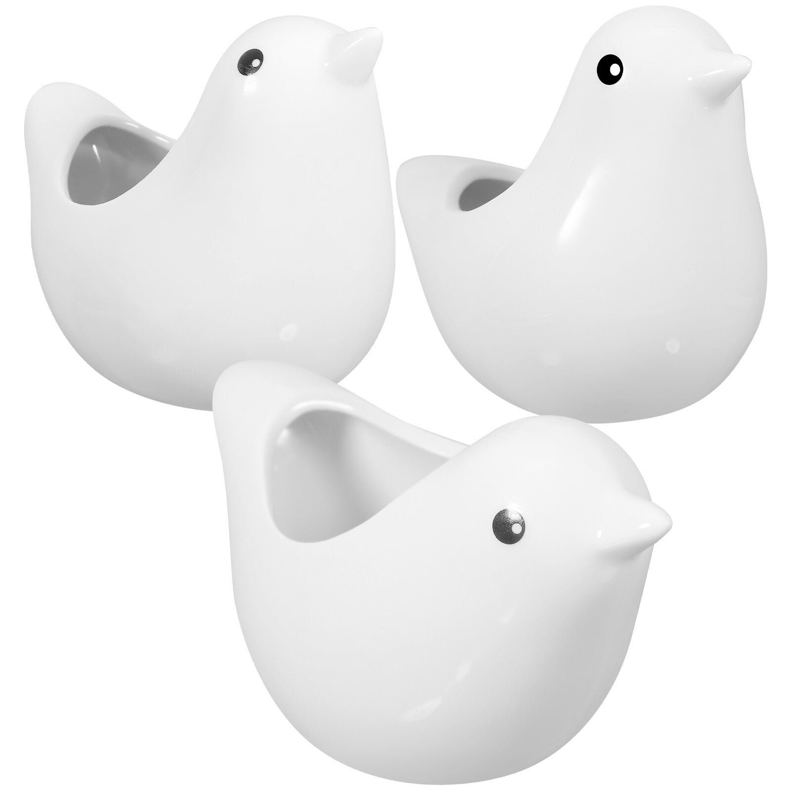 3 Pcs Bird Ceramic Flower Pot Small Plant Pots Garden Planter ...
