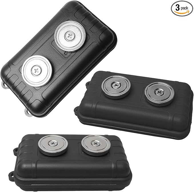 3 Pcs Black Magnetic Key Holder Under Car Waterproof Magnetic Key Hider ...