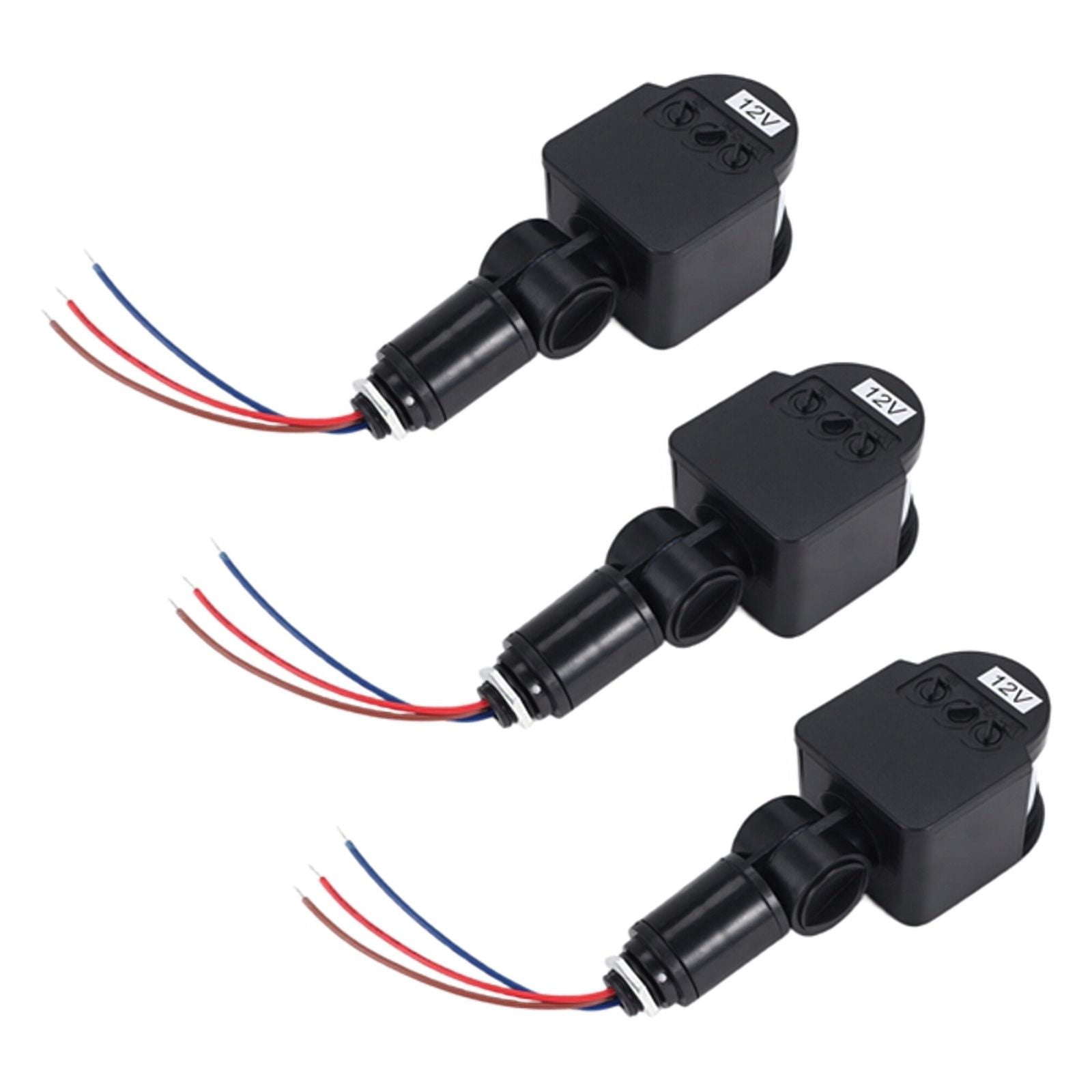 3 Pcs Black Motion Detectors Sensor Light Switch Outdoor Pir Direct ...