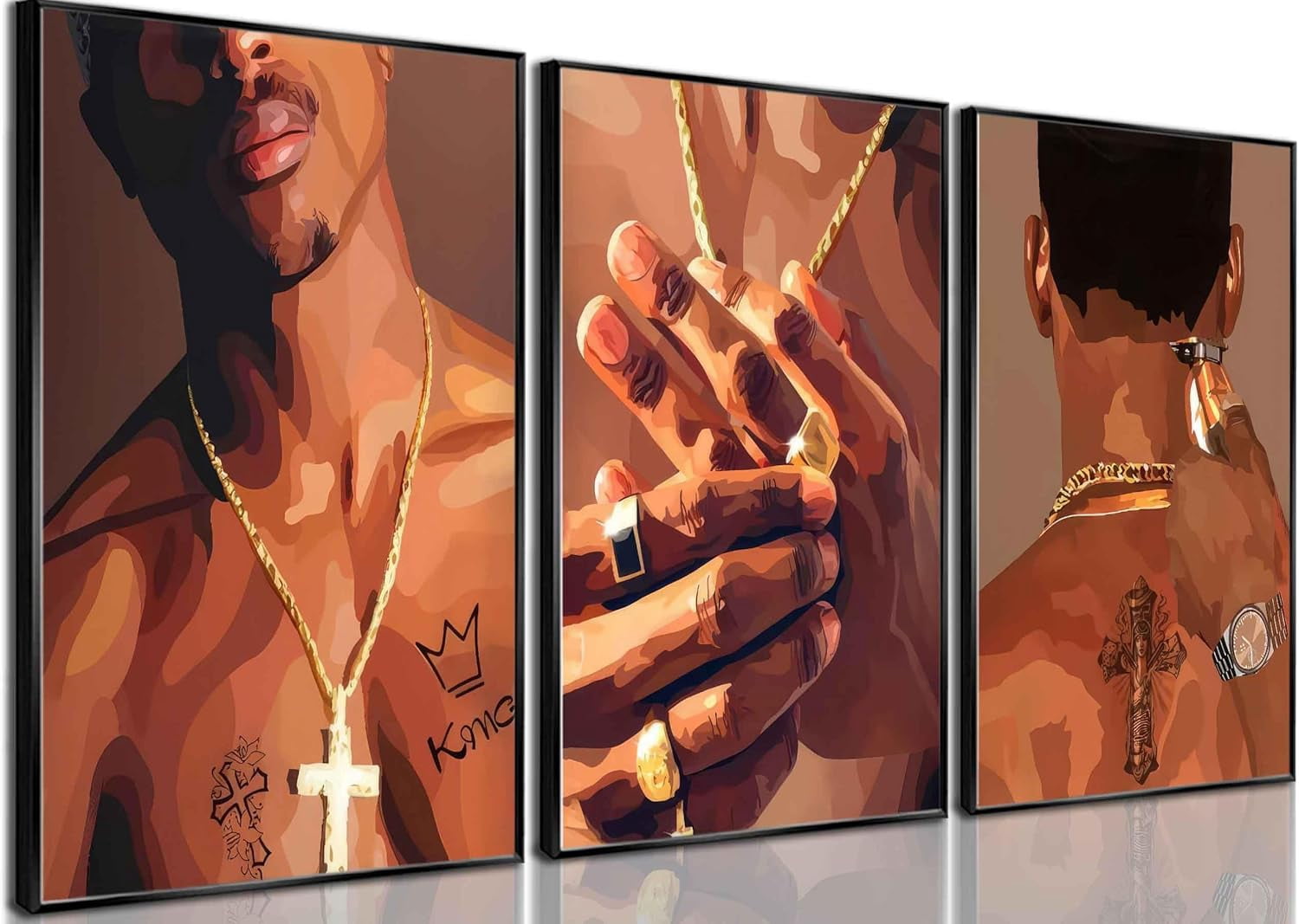 3 Pcs Black Woman Poster Wall Art African American Black Female ...