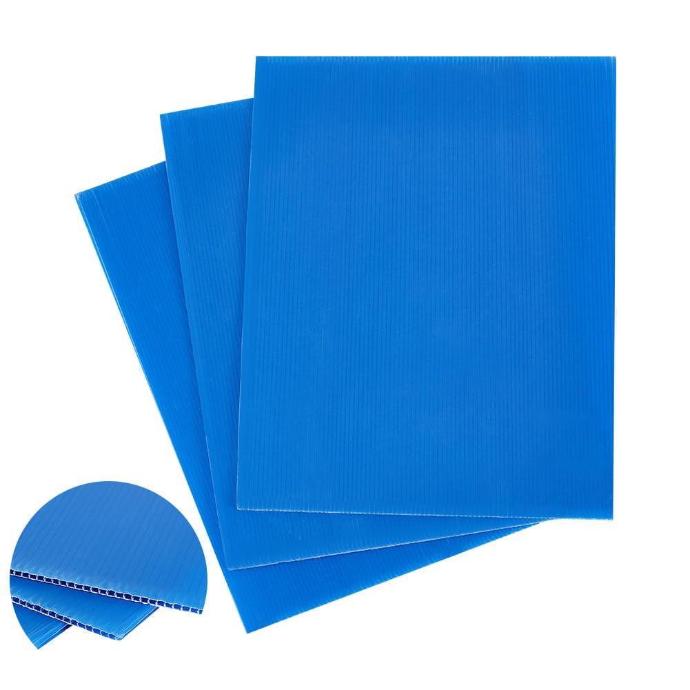 3 Pcs Blue Corrugated Plastic Sheets 12x15.7 Inch Blank Yard Signs 3mm ...