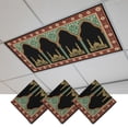 3 Pcs Boho Architecture Fluorescent Light Covers Folk Twin Arches Black ...